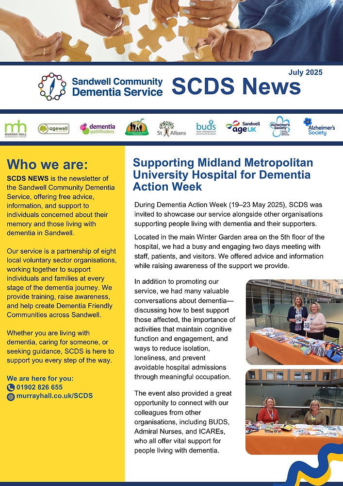 Sandwell Community Dementia Service Newsletter July 2025