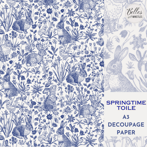 Springtime Toile Decoupage Paper | Vintage Finders