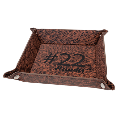 Laserable Leatherette Snap Up Tray with Silver Snaps | Houston Awards