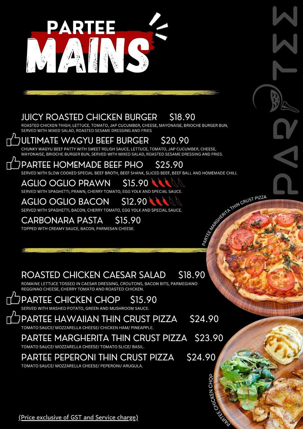 F&B Menu | Partee Golf