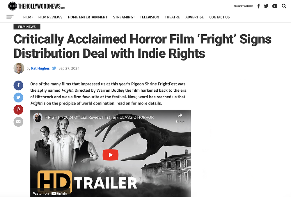 Critically Acclaimed Horror Film ‘Fright’ Signs Distribution Deal with ...