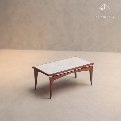 Anônimo - Mesa de centro ou lateral design anos 50 madeira maciça e ...