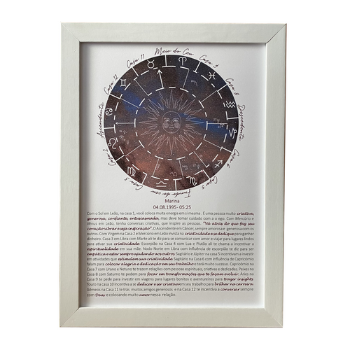 Mapa Astral Ilustrado com moldura | MapaAstralIlustrado