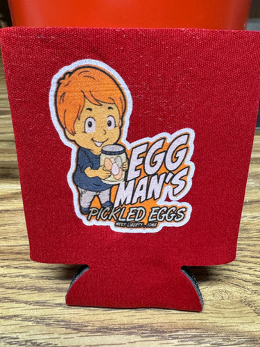 Egg Man Picled Eggs Red Coozie | Egg Man Pickled Eggs