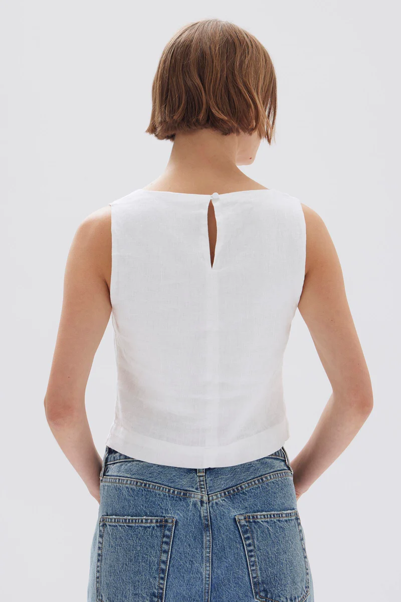 ASSEMBLY LABEL | Georgina Linen Top | White | mysite
