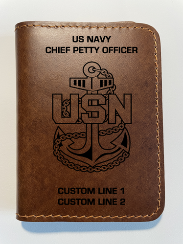 US Navy Chief Petty Officer Leather Wallet | Warhorse Supply Co.