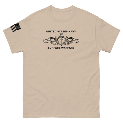 US Navy Surface Warfare Officer T-Shirt - SAND/OD | Warhorse Supply Co.