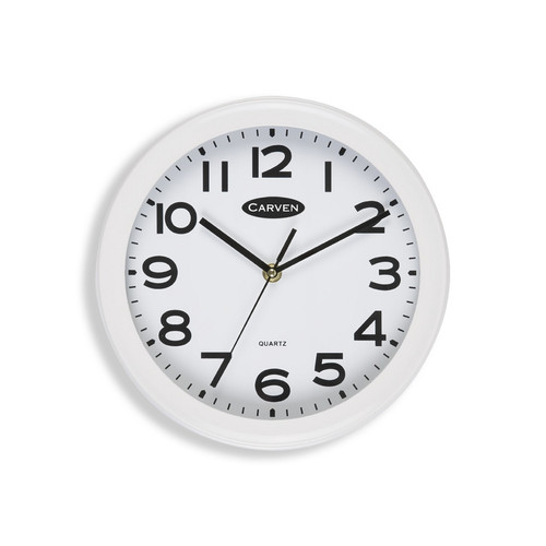 CARVEN CLOCK 250MM WHITE FRAME | McCarthy Brands NZ