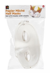 SP- PAPER MACHE MASKS EC HALF FACE PK6 | McCarthy Gallery