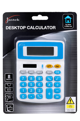 JASTEK DESKTOP CALCULATOR ASSORTED COLOURS | McCarthy Brands NZ