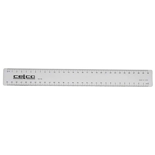 CELCO RULER 30CM CLEAR METRIC | McCarthy Brands NZ