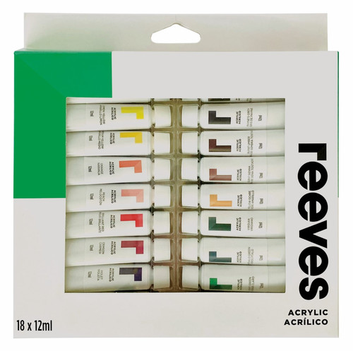 PAINT REEVES ACRYLIC COLOUR SET 12MLX18 TUBES | McCarthy Gallery