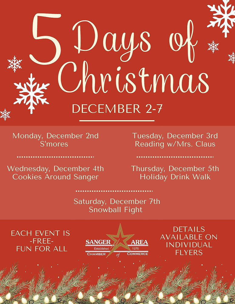5 Days of Christmas - Dec. 2-7