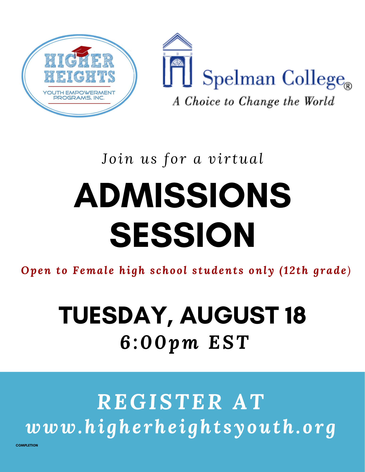 Spelman College Admission Session | Higher Heights YEP