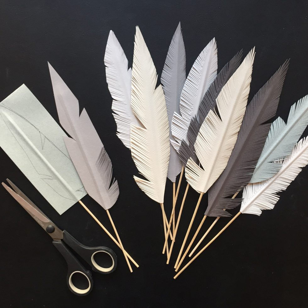 Paper feathers