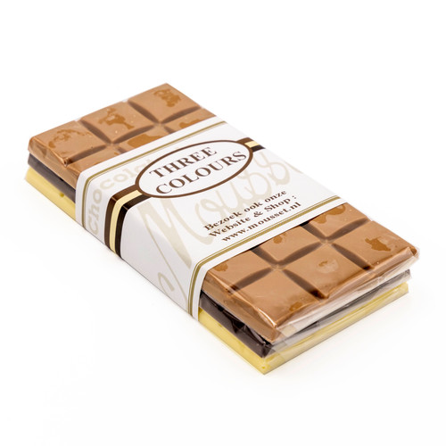 Chocoladetrio, drie chocolade repen | Mousset Chocolaterie