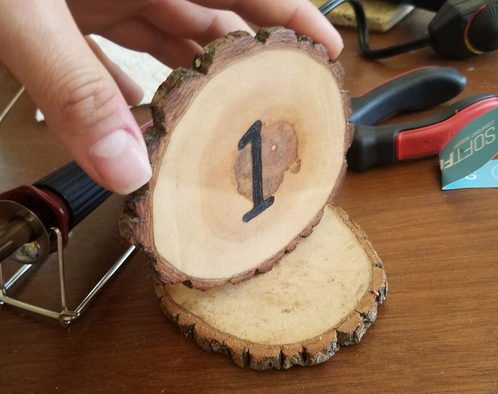 Rustic Wood-Burned Table Numbers