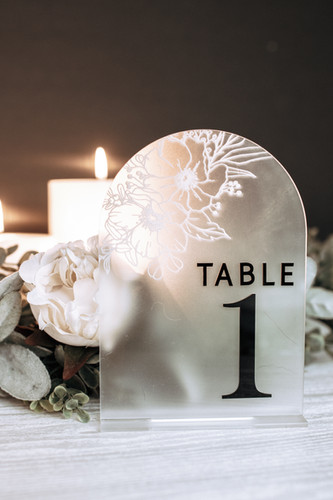 Arched Table Number - Style 1 | Woodlane Designs