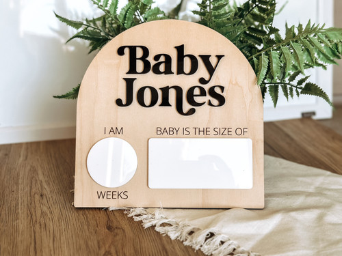Personalized Pregnancy Milestone Board | Woodlane Designs