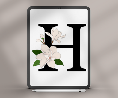 Magnolia Letter H | Woodlane Designs