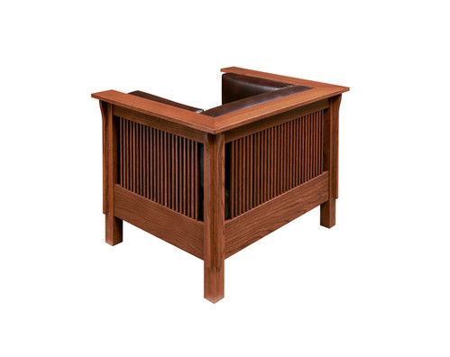 Mission Arts & Crafts Stickley style Spindle Leather Club Cube Chair ...