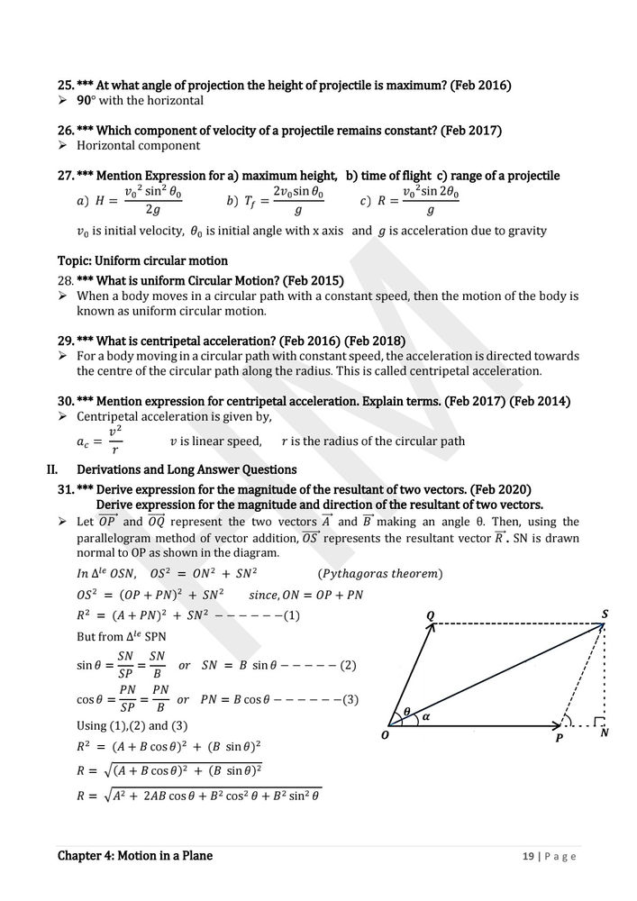 Chapter 4: Motion in a Plane