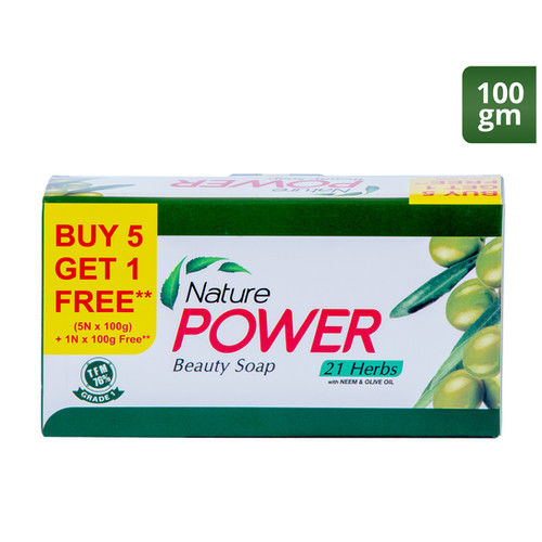 Nature Power Beauty Soap (Herbal Bundle)(5+1 Free) - 100 gm | powersoaps