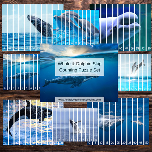 Whale & Dolphin Skip Counting Puzzle | FTL of Homeschooling