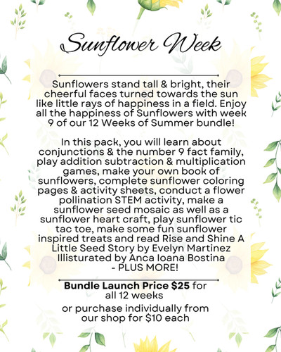 9. Sunflower Week - 12 Weeks of Summer | FTL of Homeschooling