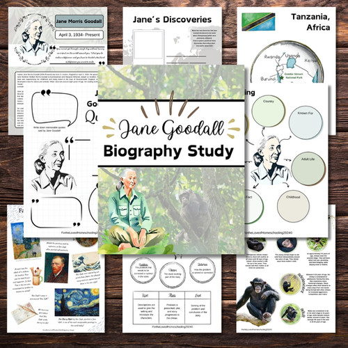 Jane Goodall Biography Unit | FTL of Homeschooling