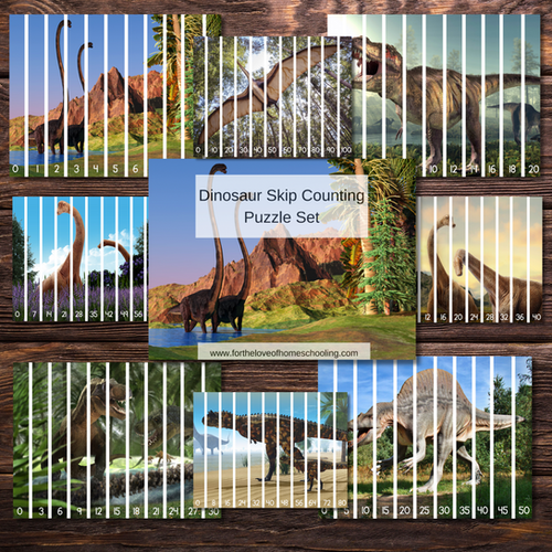Dinosaur Skip Counting Puzzle | FTL of Homeschooling