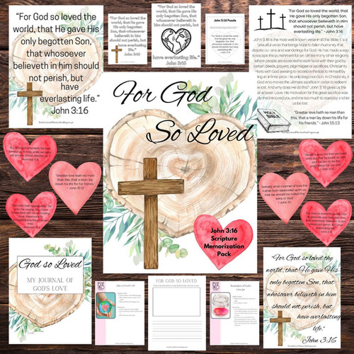 For God So Loved John 3:16 Scripture Pack | FTL of Homeschooling