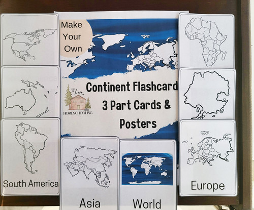 Make Your Own! Continent Identification, 3 Part Cards & Posters! | FTL ...