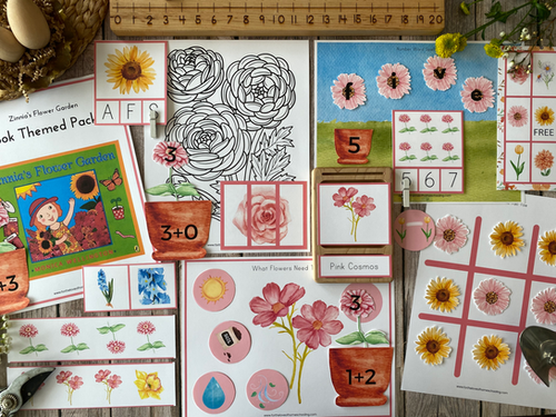 Zinnias Flower Garden Book Themed Pack | FTL of Homeschooling