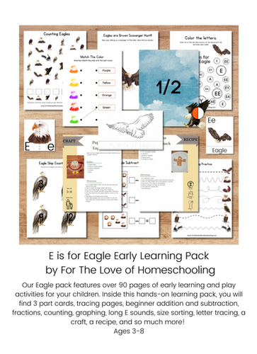 Ee is for Eagle - A Long E Learning Pack | FTL of Homeschooling
