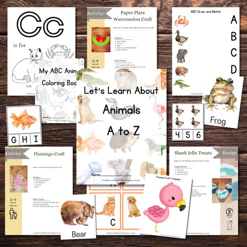 A-Z Animals Learning Pack | FTL of Homeschooling