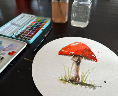 Mushroom Watercolor Art Tutorial | FTL of Homeschooling