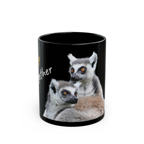 Cool Perfect Black Mug for Animal Lovers with Photo of Ring-Tailed ...