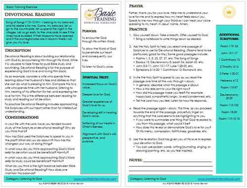 Devotional Reading Basic Training Exercise | Manifest Intl