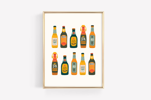 Beer Bottles · Art Print | AR Design