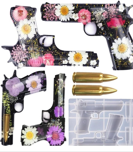Handgun with Bullets Silicone Mould | B’s Glitter World