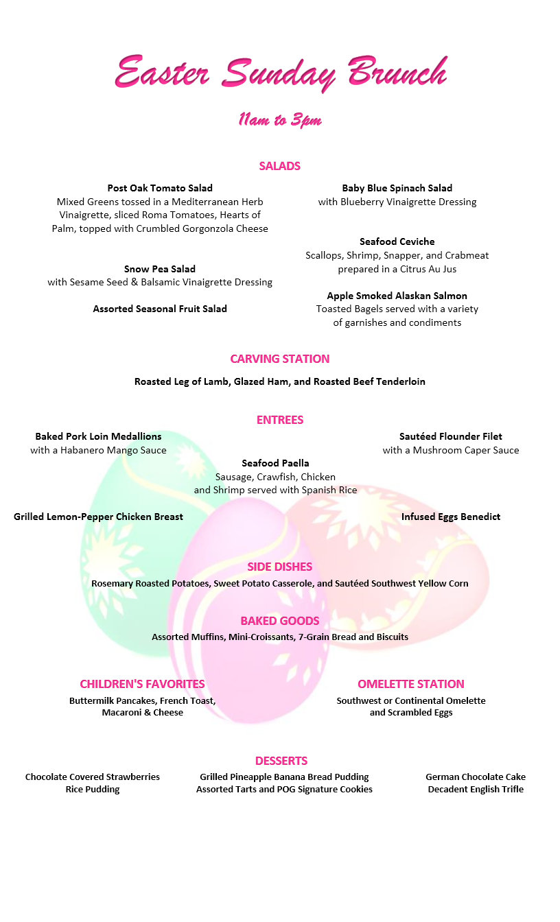 Easter Sunday Brunch | Post Oak Grill | Houston, TX