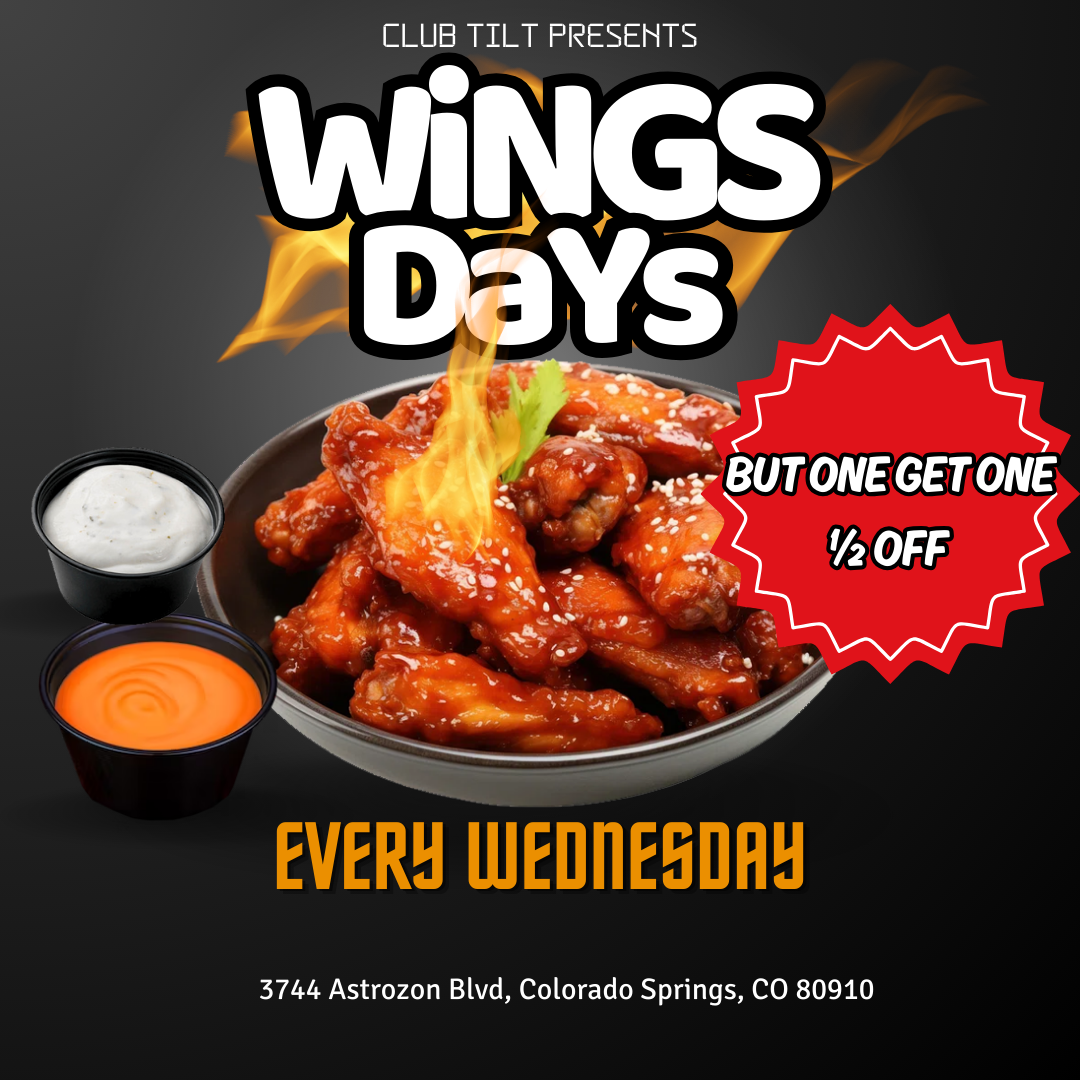 Wednesday Wings! Buy 1, Get 1 Half Off! | Club Tilt & Grill
