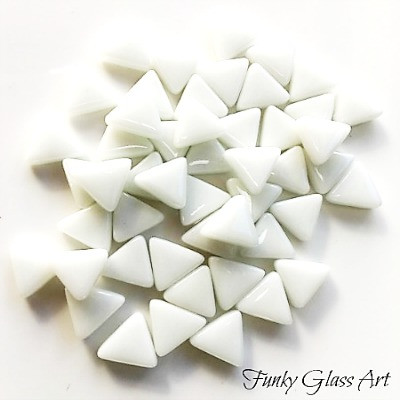 Glass Triangles 10mm - White | FUNKY GLASS ART