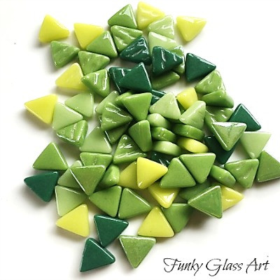 Glass Triangles 10mm - Meadow Mix | FUNKY GLASS ART