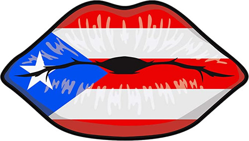 Lips with Puerto Rico Flag | Stickers