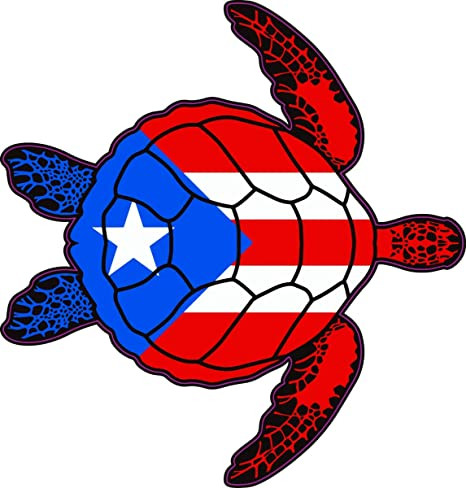 Turtle with Puerto Rico Flag | Stickers