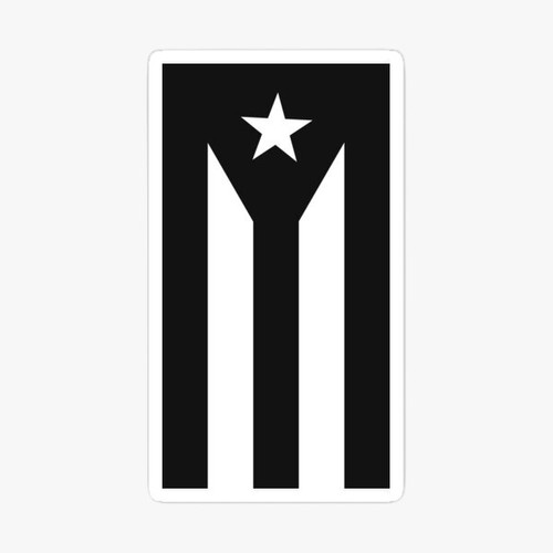 Black & White Puerto Rico Flag | Stickers