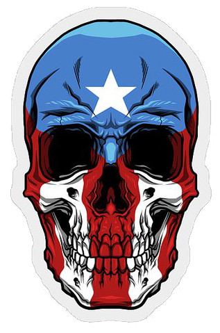 Puerto Rico Flag Skull | Stickers