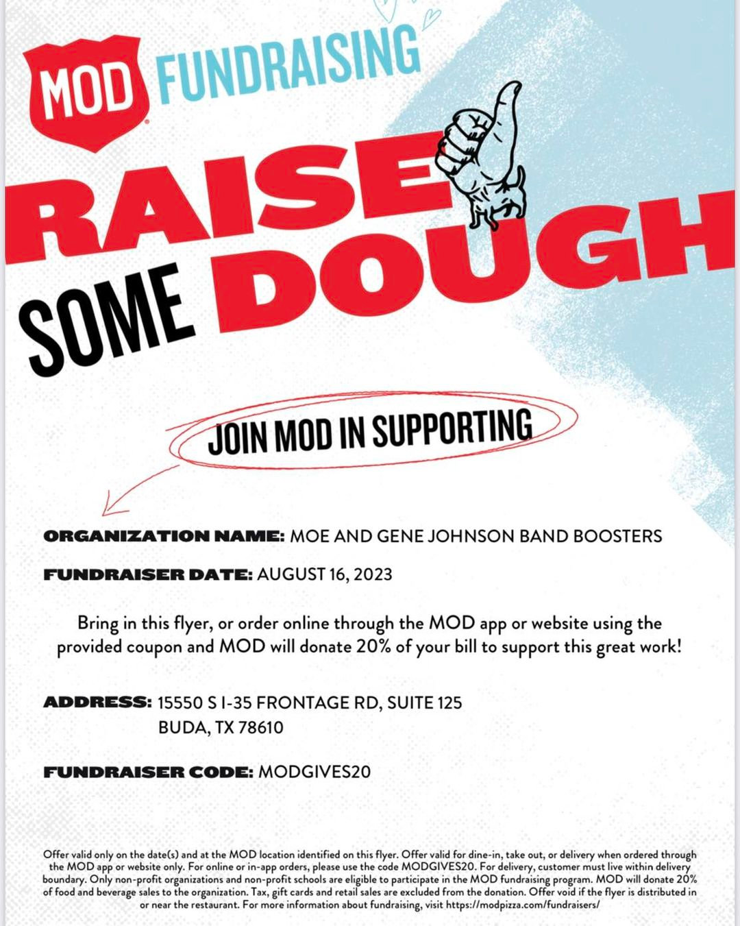 MODs Raise Some Dough Give Back | Johnson Bands MODs Raise Some Dough Give Back | Johnson Bands